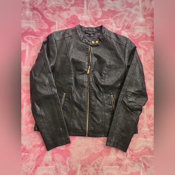 Baccini | Jackets & Coats | Baccini Black Leather Bomber Jacket ...